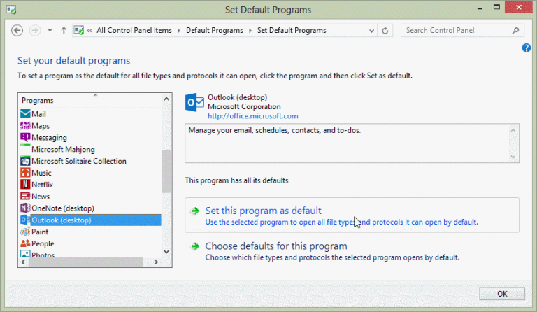 To Change the Default E-mail Program in Windows