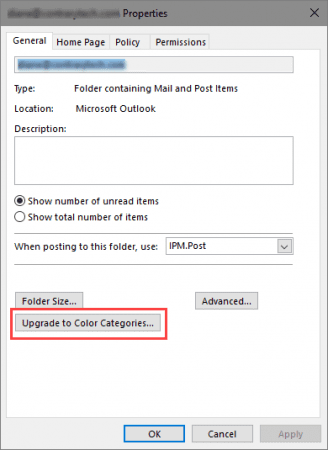 Outlook Categories and Color Categories