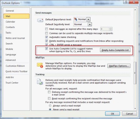 Suggested Contacts and Auto-Complete Lists