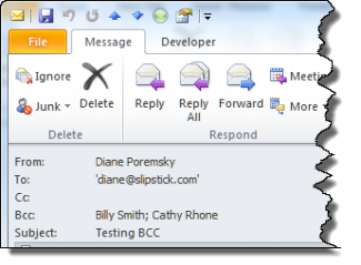 How to view the BCC field on Sent messages