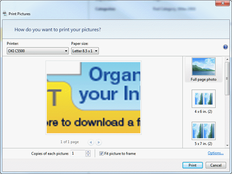 Turn Off the Print Picture Wizard when Printing Attachments