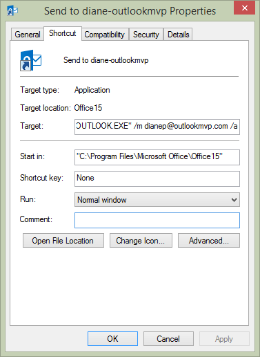 How to create shortcut for microsoft outlook - twistcure