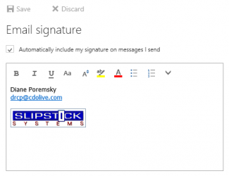 Add an image to signatures in Outlook on the web