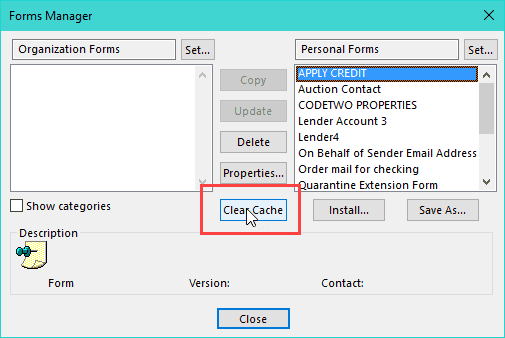 The Custom Form Cannot Be Opened Outlook Will Use An Outlook Form Instead