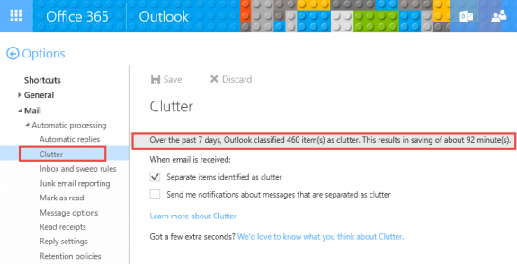 Using Exchange Online’s Clutter Folder
