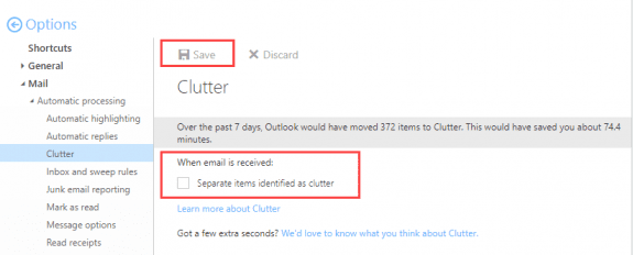 Using Exchange Online’s Clutter Folder