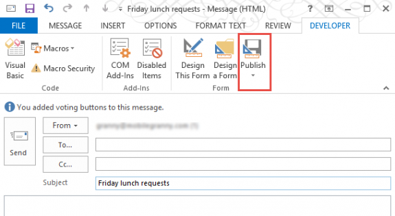 Using Voting Buttons in Email