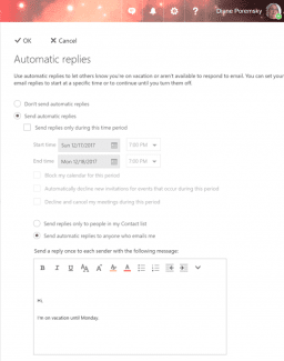 Send Out of Office Replies with Outlook.com, POP, or IMAP accounts
