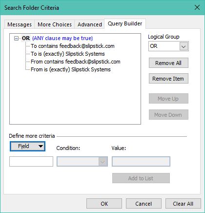 Search folders & Deleted items | Slipstick Systems