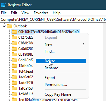 Delete Ghost .OST Files from Outlook Profiles