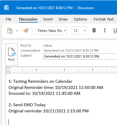 List snoozed reminders and snooze-times | Slipstick Systems