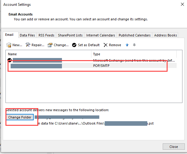 Manually add POP or IMAP accounts to Outlook