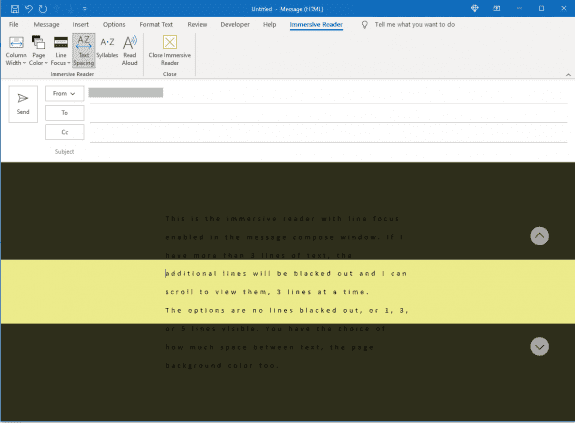 Immersive Reader in Outlook