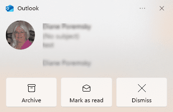 Buttons in the New Message Notifications | Slipstick Systems