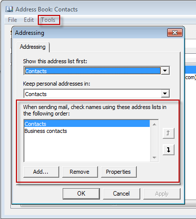 Outlook Address Book Search Order | Slipstick Systems