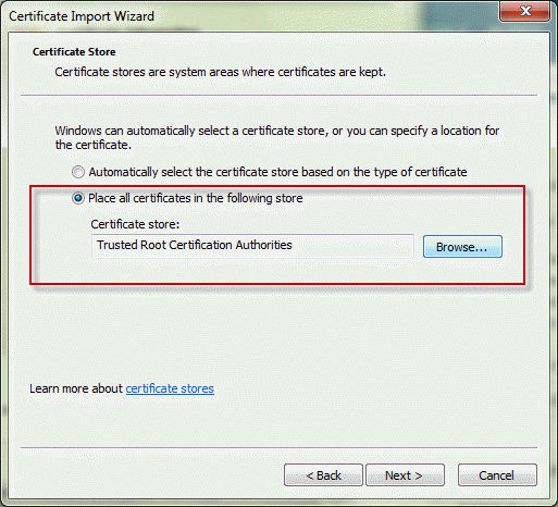 The Security Certificate Is Not From A Trusted Authority
