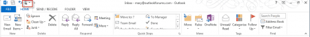 Outlook's Touch Screen mode